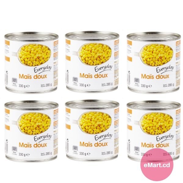 EVERYDAY maïs doux conserve 330g, pack de 6pcs disponible à Kinshasa - Yeto